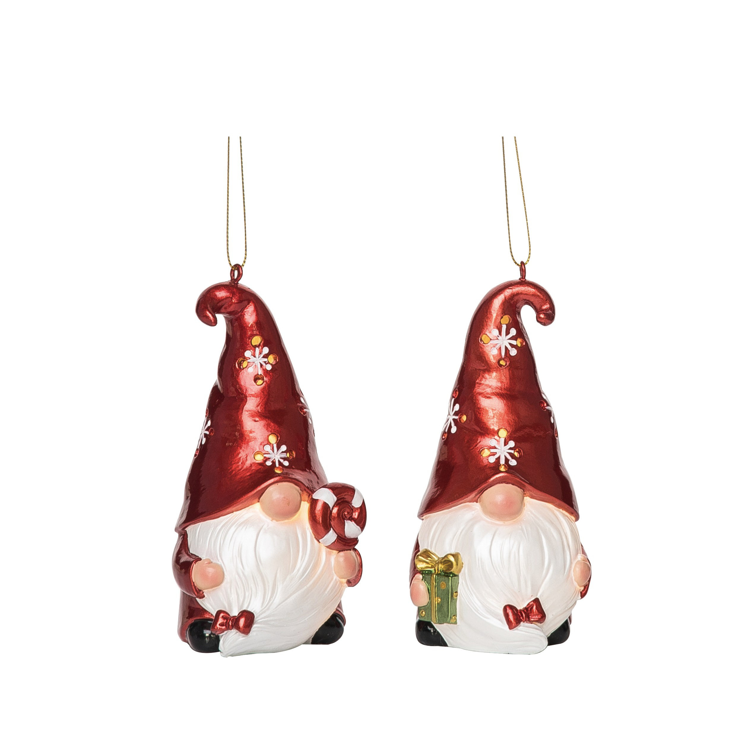 The Holiday Aisle® 2 Piece Christmas Light up Snowflake Gnome Hanging ...