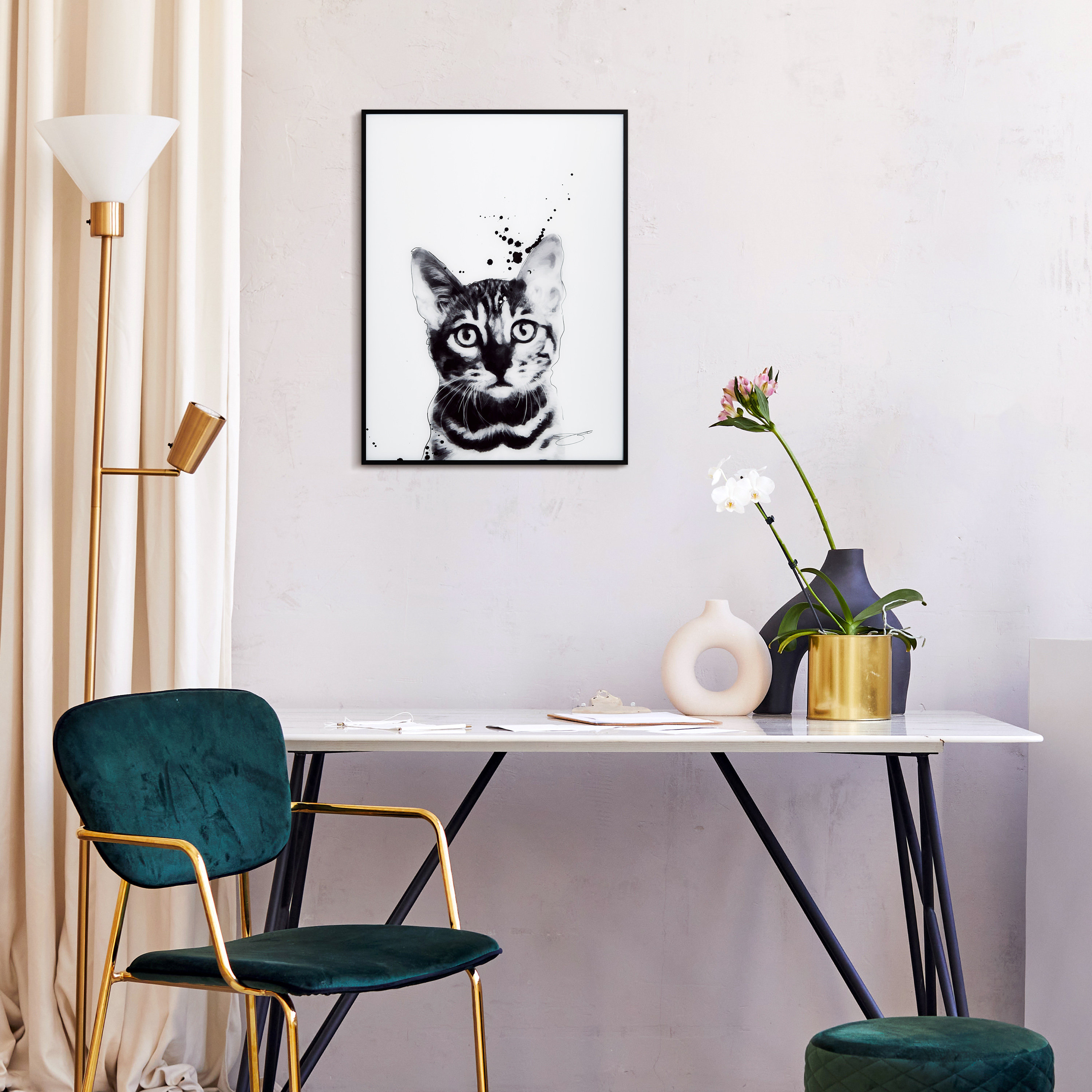 Red Barrel Studio® Bengal Cat by Jodi P. - Picture Frame Graphic Art on ...