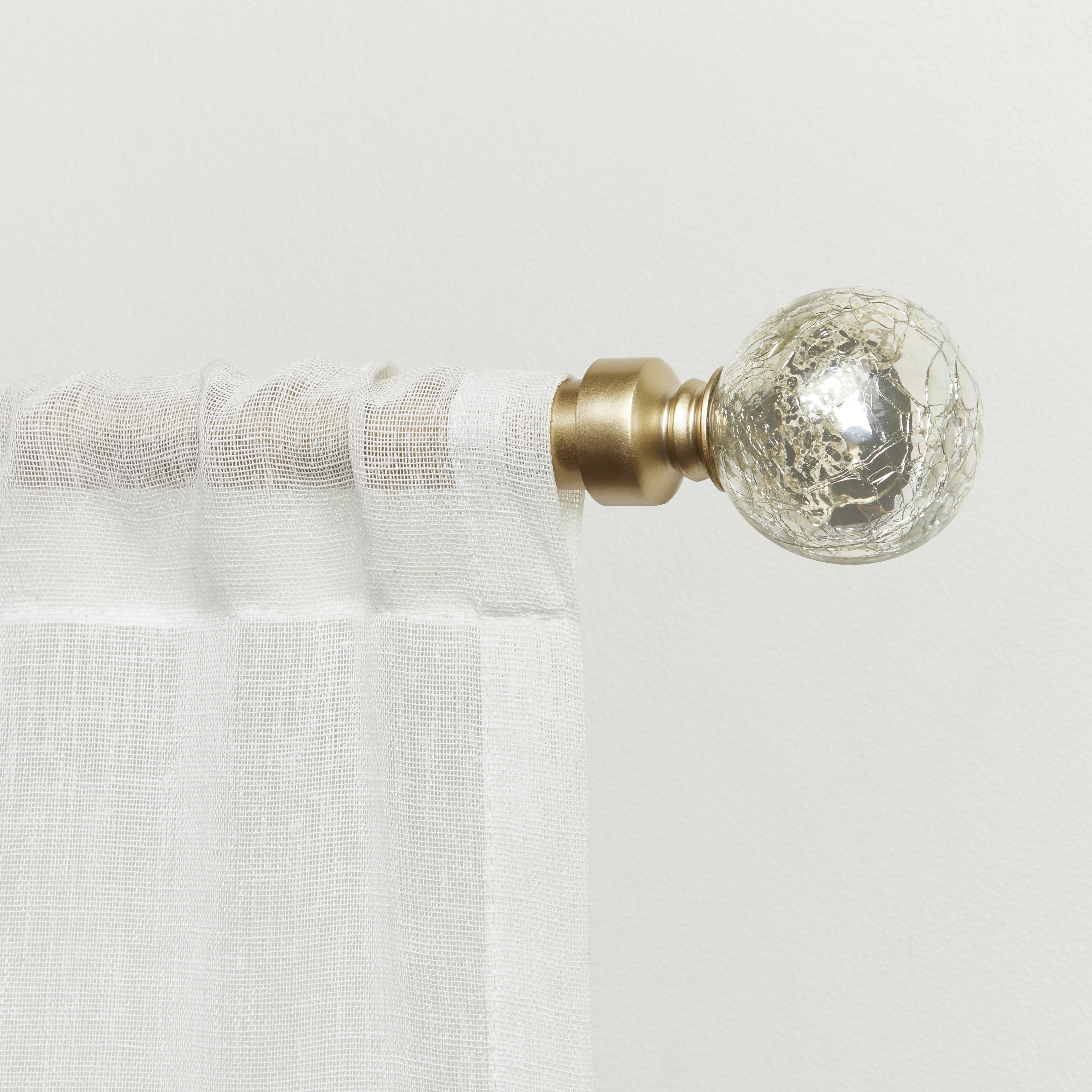 Mercer41 Azilee Exclusive Home Silver Aged Sphere 1" Curtain Rod and ...