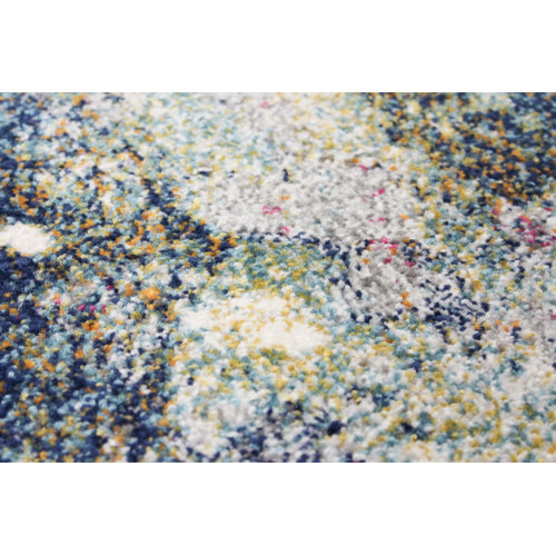 Hashtag Home Coughlin Performance Ivory/Blue/Gold Rug & Reviews | Wayfair