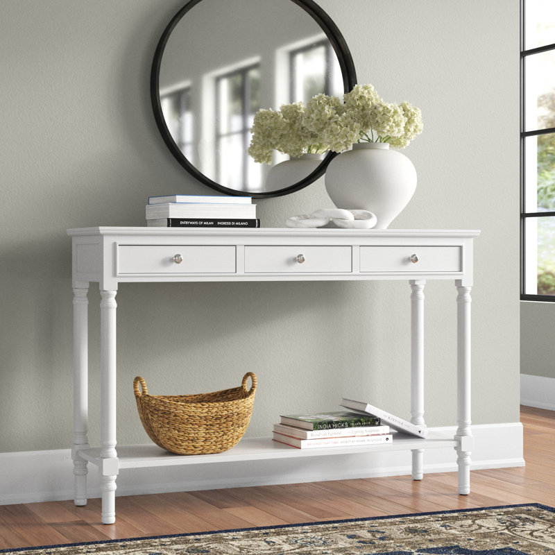 Three Posts 3 Drawer Console Table for Hallway & Living Room Furniture ...