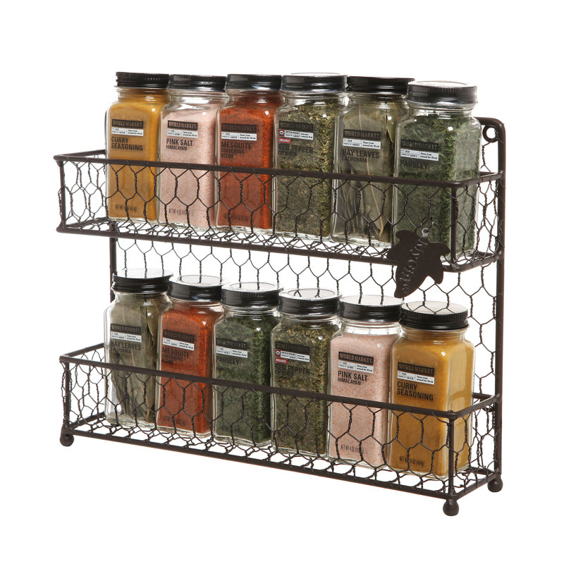 Gracie Oaks 12 Jar 2 Tier Metal Wire Spice Rack & Reviews | Wayfair