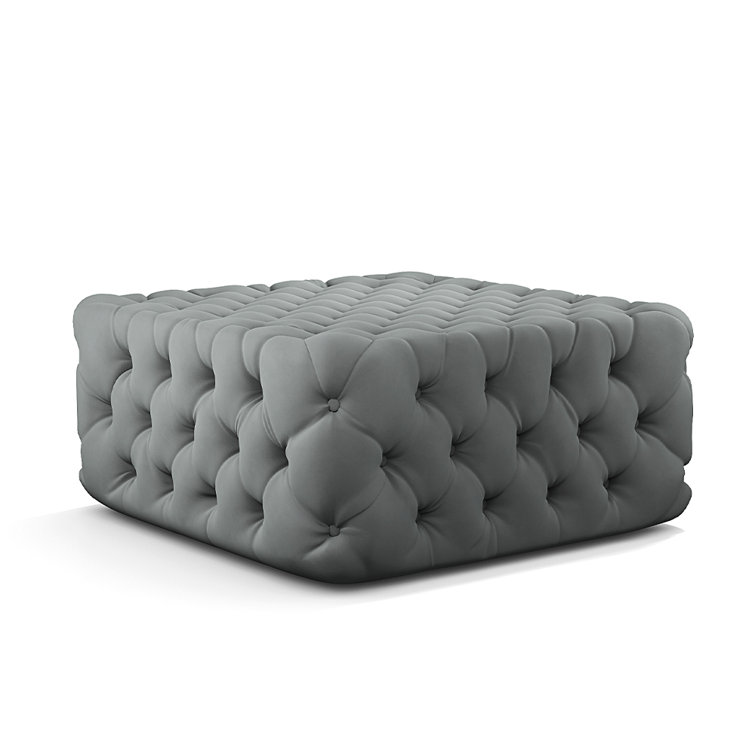 Rosdorf Park Silkgrass Velvet Tufted Square Footstool Ottoman | Wayfair ...