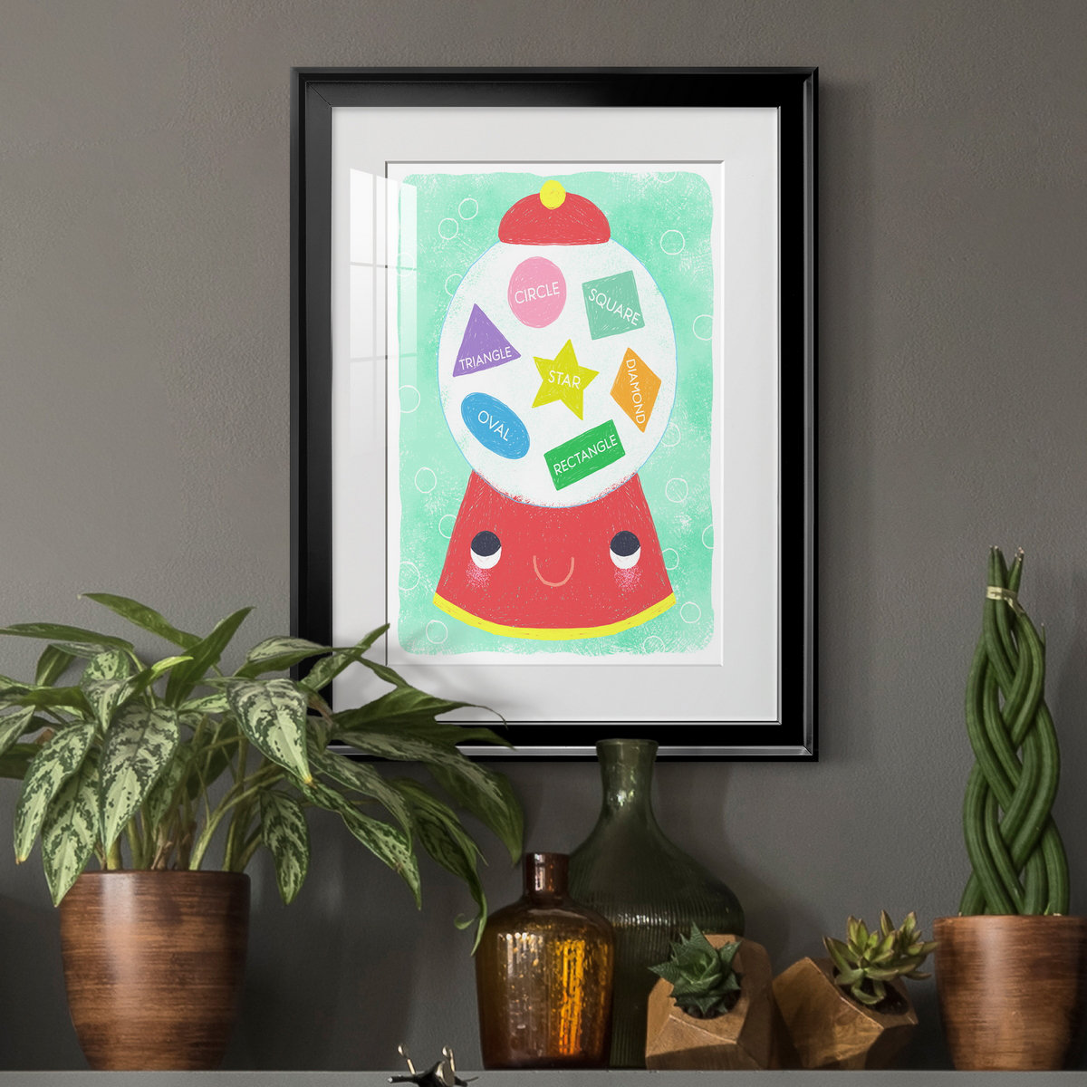 Trinx Gumball Shapes - Picture Frame Graphic Art | Wayfair