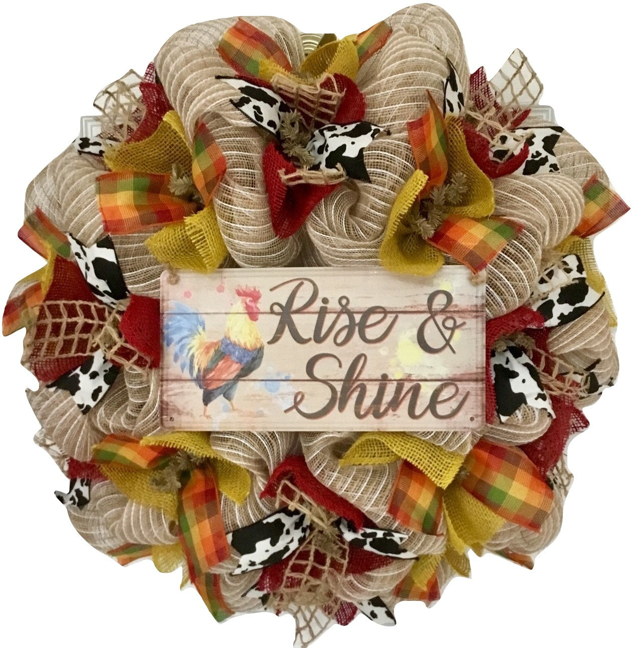 August Grove® Farmhouse Rise and Shine Wreath | Wayfair