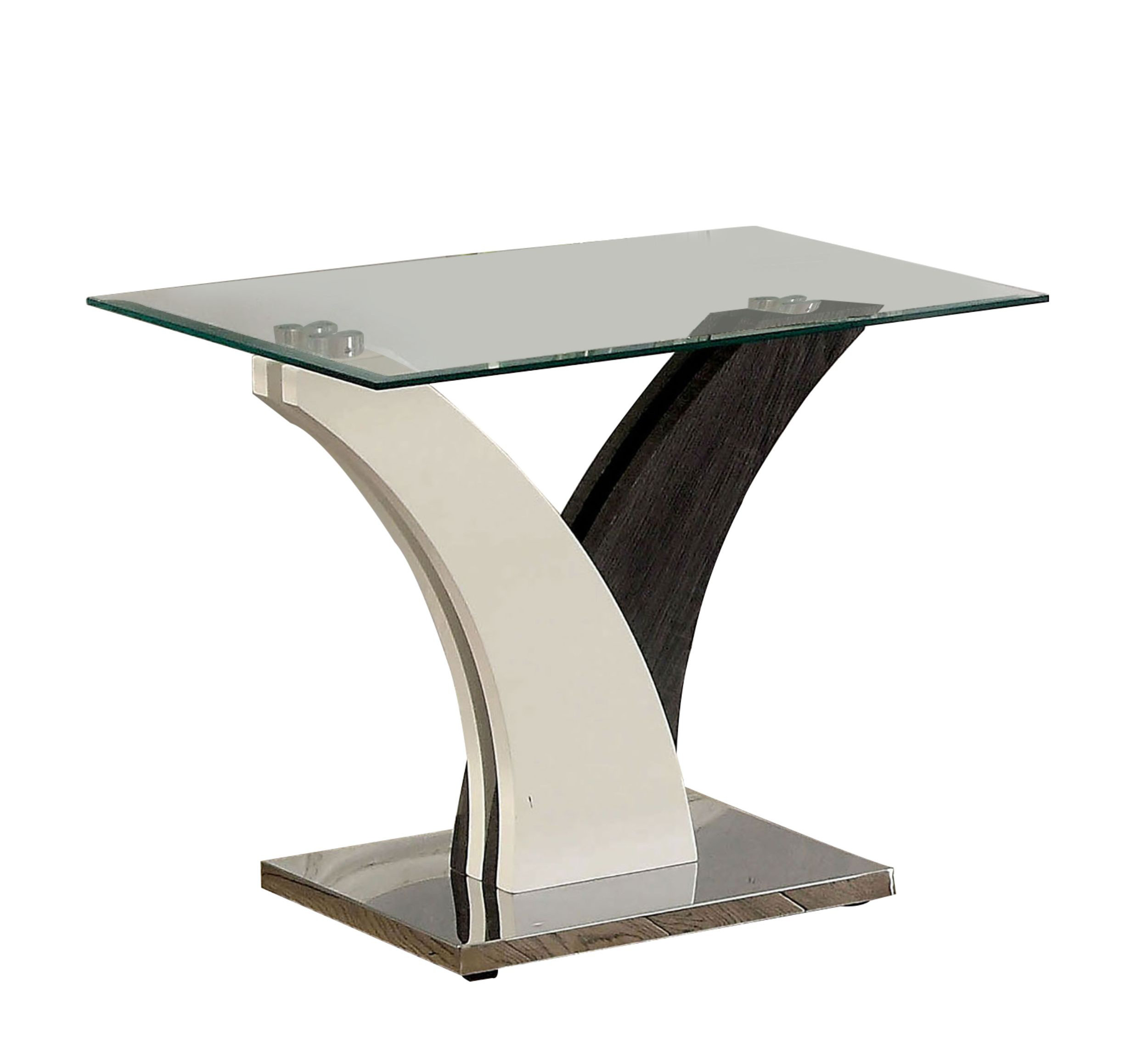 Benjara 22'' Tall Glass Abstract End Table | Wayfair