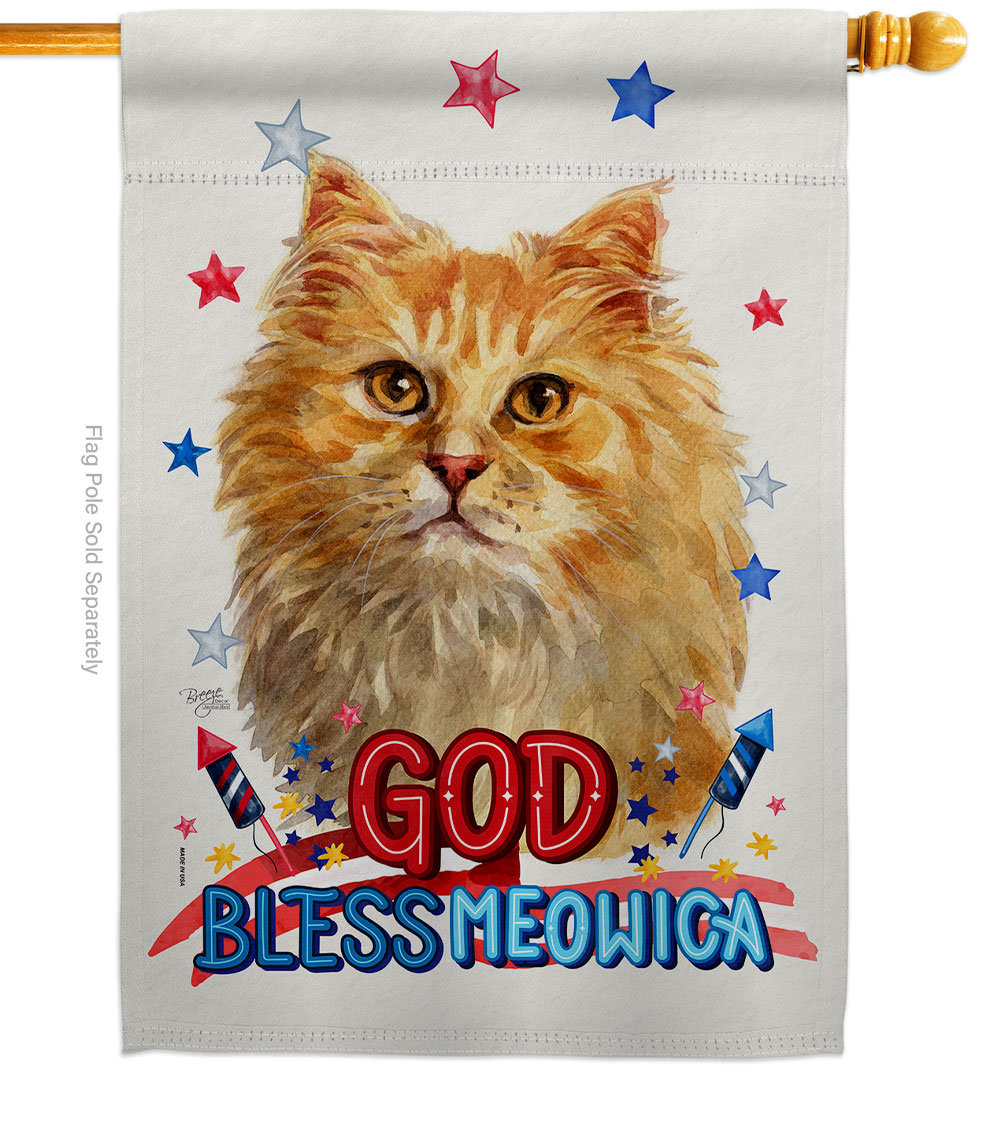 Breeze Decor Patriotic Ginger Long Hair 2-Sided Polyester 40 x 28 ft ...