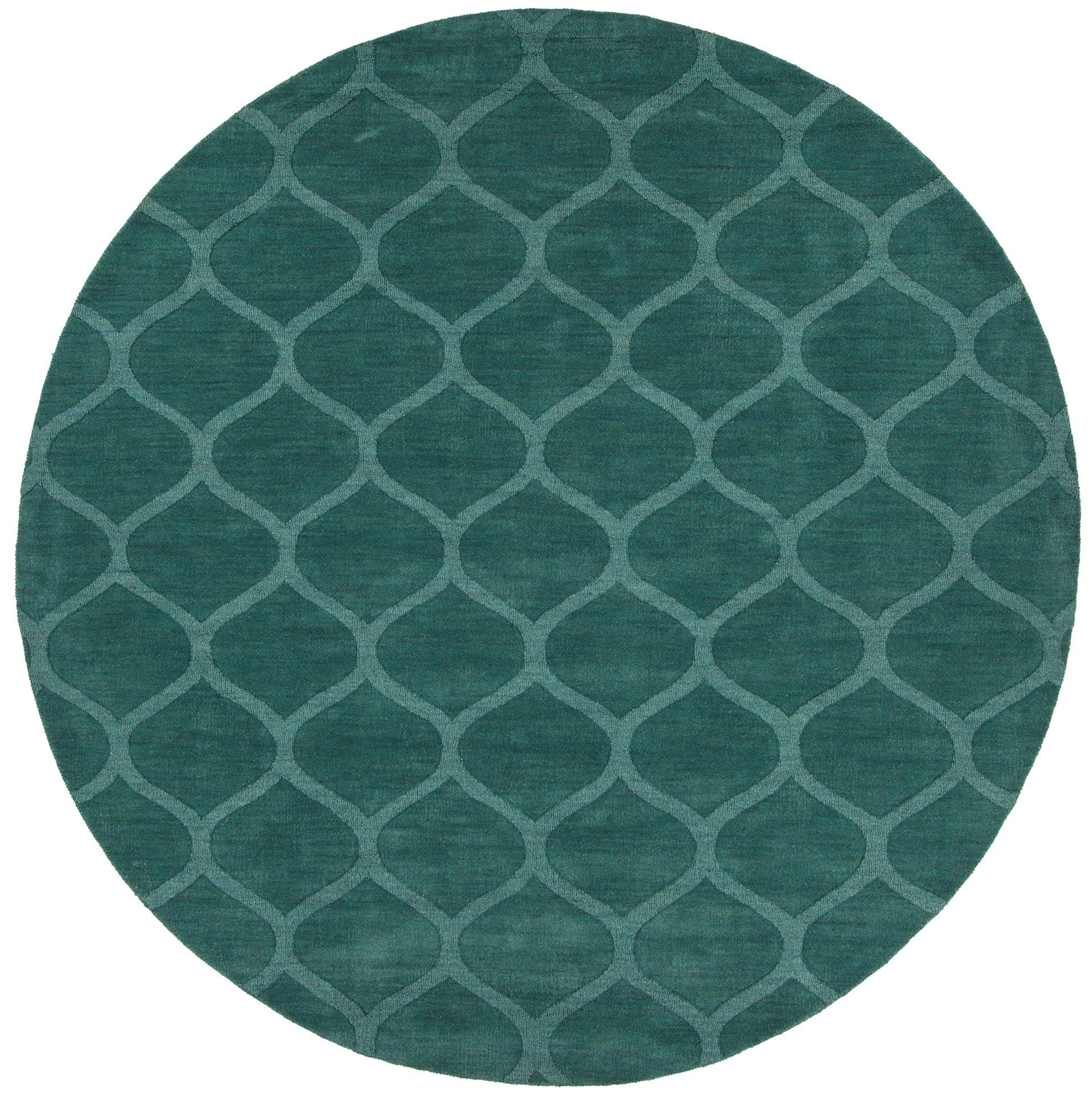 Chandra Raya Handmade Tufted Wool Teal Green Rug | Wayfair