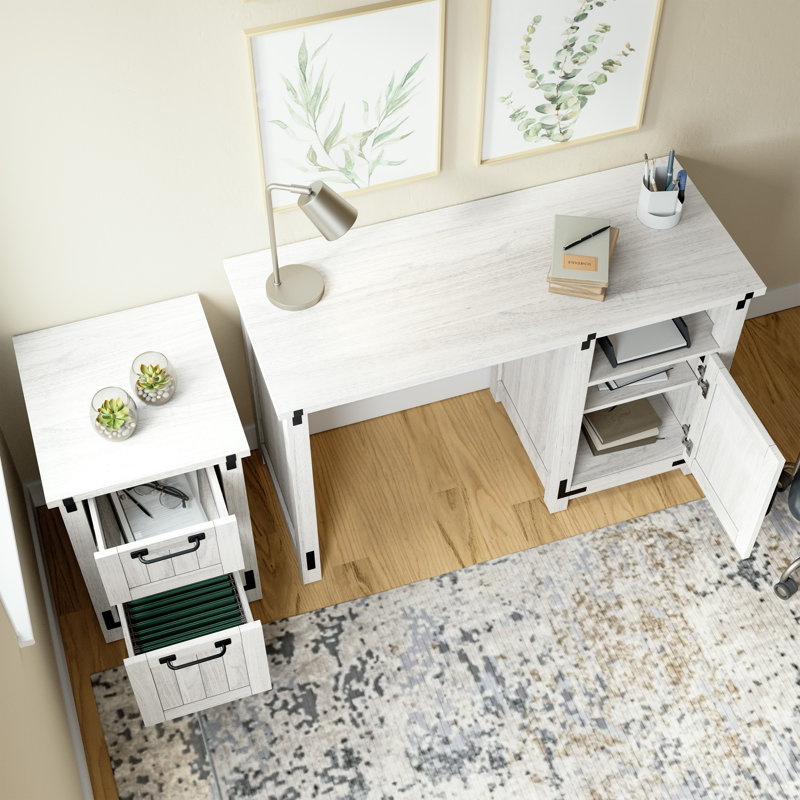 Sand & Stable Robby Modern Farmhouse White Computer Desk & Reviews ...