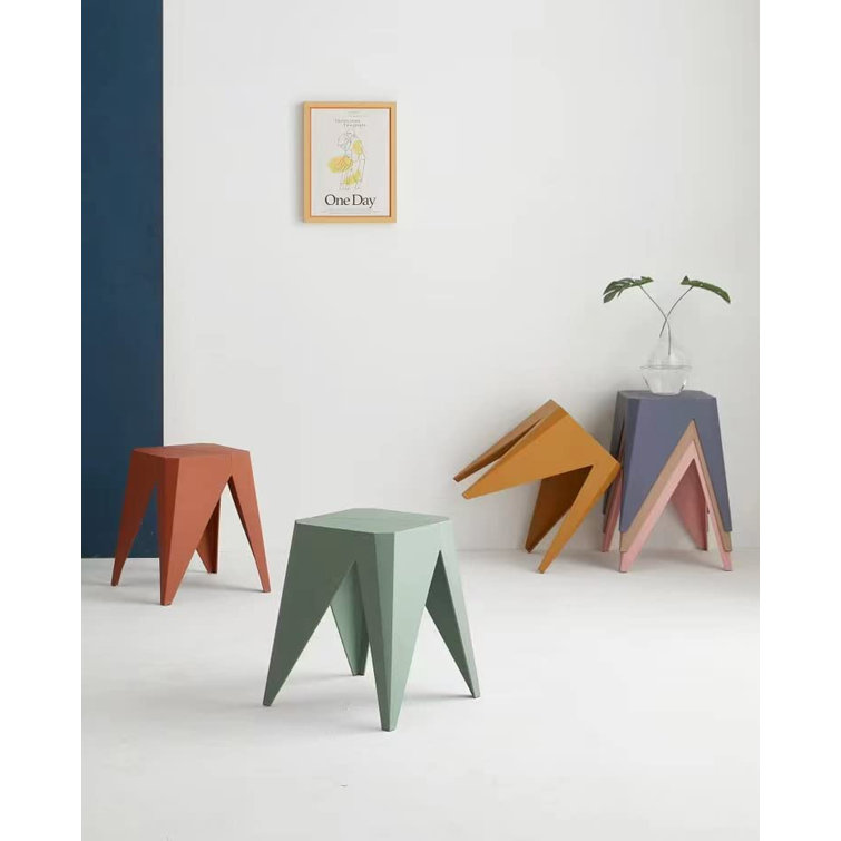 George Oliver Isbella Polypropylene Plastic Accent Stool | Wayfair