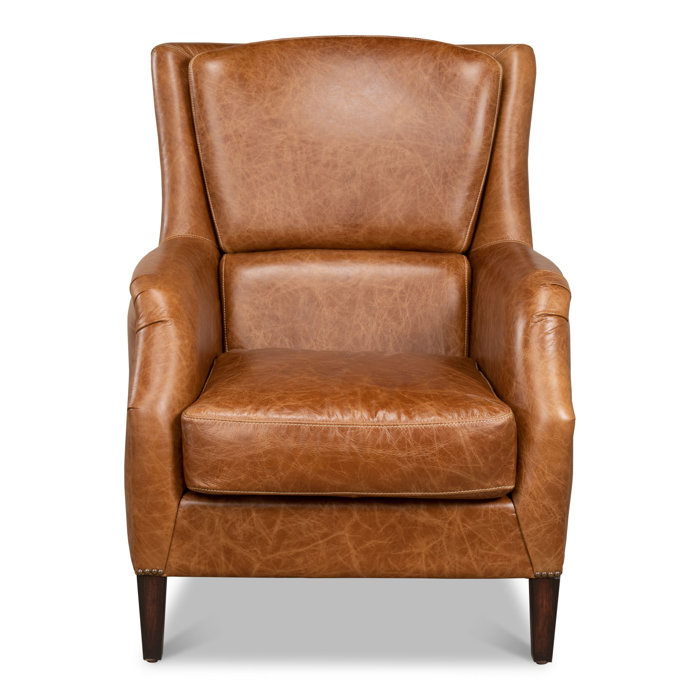Astoria Grand Morelock Leather Wingback Chair | Wayfair