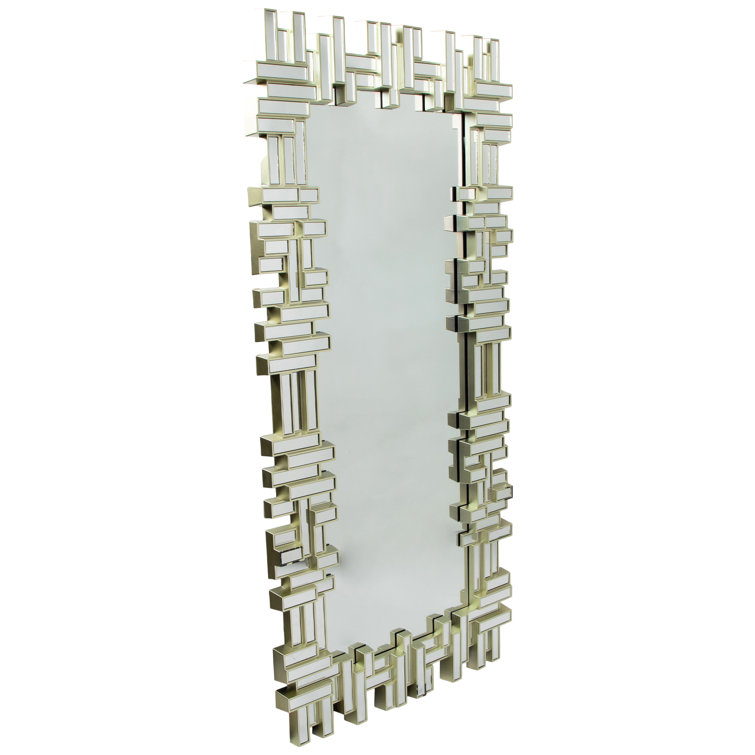 Northlight 47" Champagne Gold Rectangular Modern Home Wall Mirror | Wayfair