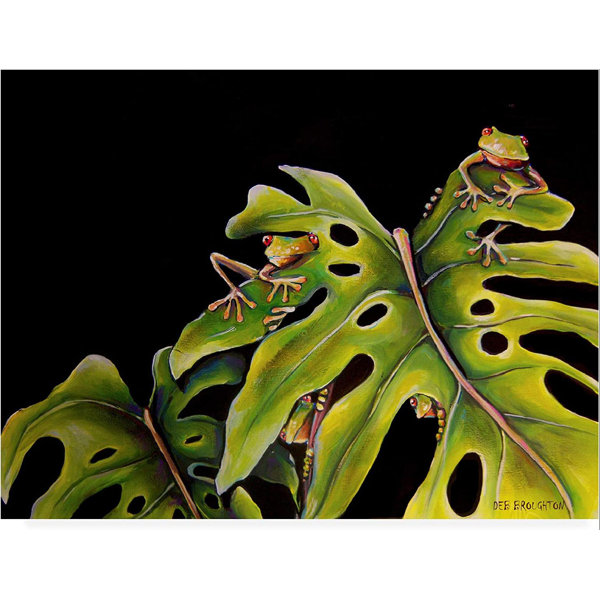 Bayou Breeze Frog Monster Double Date - Wrapped Canvas Painting | Wayfair