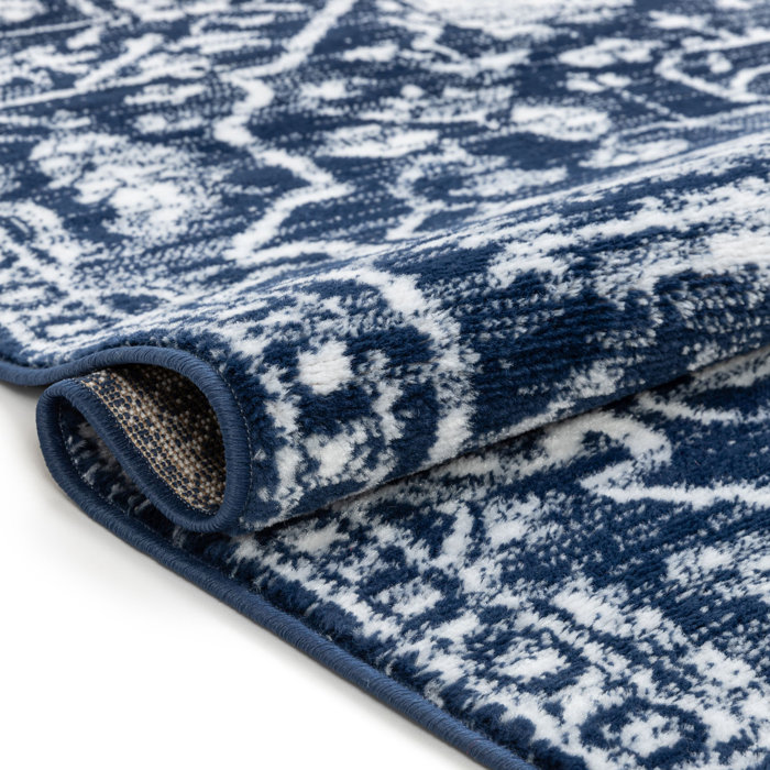 Well Woven Dazzle Power Loom Dark Blue/White Rug & Reviews | Wayfair.co.uk