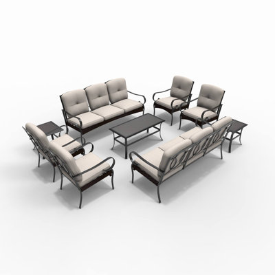 Red Barrel Studio® 10 - Person Outdoor Seating Group with Cushions ...