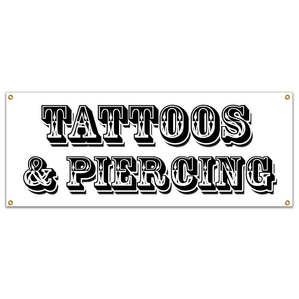 SignMission Tattoos and Piercing Banner Sign | Wayfair