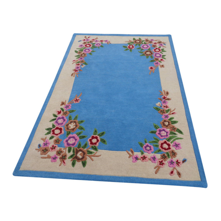 Rosalind Wheeler Arthurson Hand Tufted Wool Blue Rug | Wayfair.co.uk