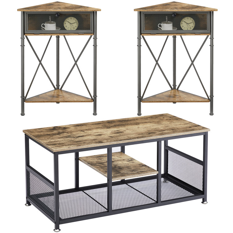 Williston Forge Wood 3 Piece Coffee Table Set & Reviews | Wayfair
