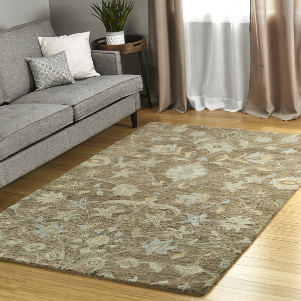 Charlton Home® Aileigh Handmade Wool Brown/Green Rug & Reviews | Wayfair
