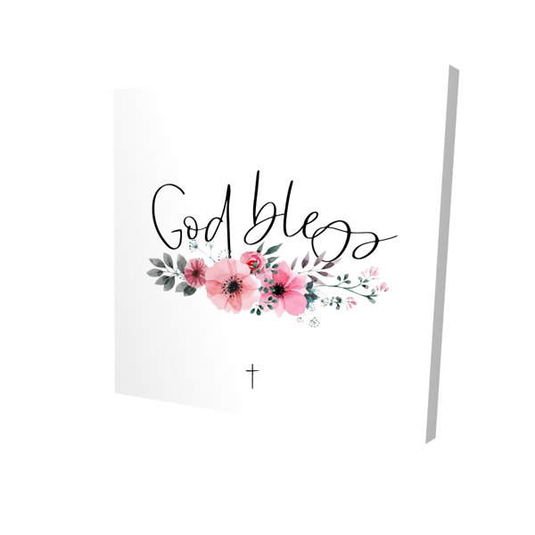 August Grove® God Bless - Wrapped Canvas Textual Art | Wayfair