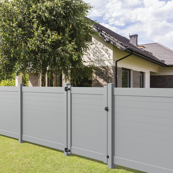 Barrette Outdoor Living Horizontal Fence Gray Vinyl Privacy Gate | Wayfair