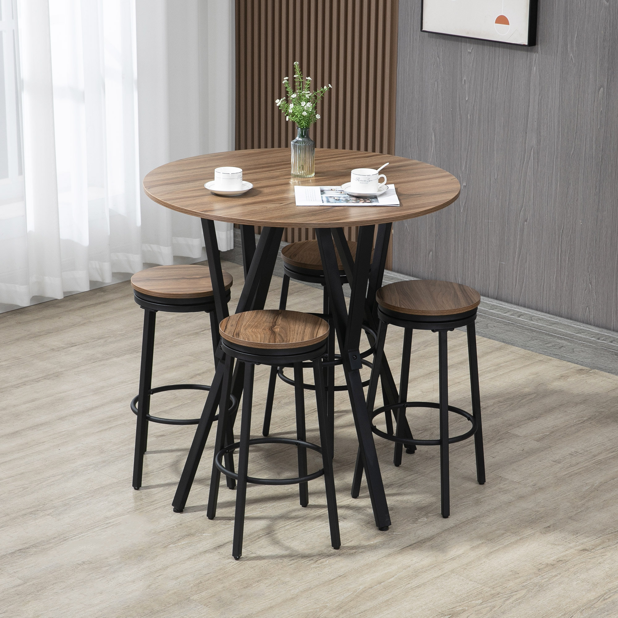 HomCom 4 - Person Counter Height Dining Set | Wayfair