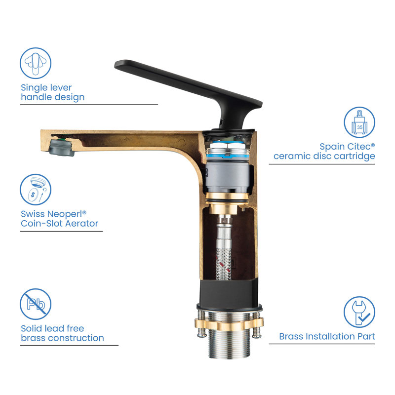 KIBI USA Infinity Single Hole Faucet Single-handle Bathroom Faucet ...