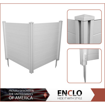 Enclo 4 ft. H x 4 ft. W Premium Vinyl Privacy Screen Kit (2 Panels ...