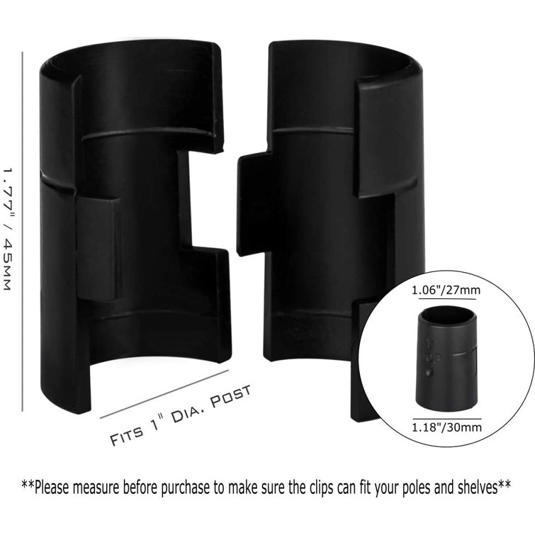 DuraSteel Wire Shelf Lock Clips Shelving Sleeves For 1" Post | Wayfair