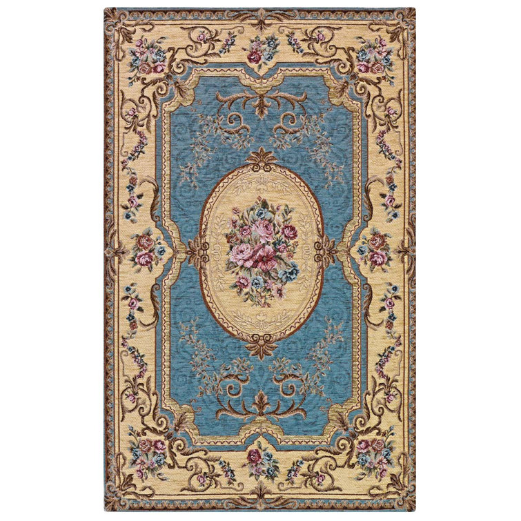 Astoria Grand Fain French Light Blue Rug | Wayfair.co.uk