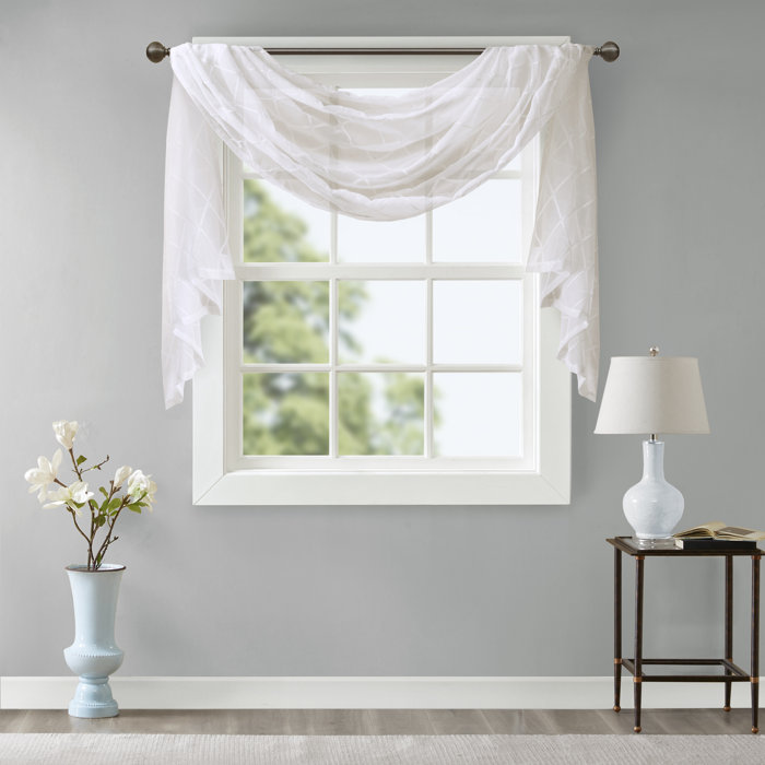 Charlton Home® Niord Polyester Sheer Window Scarf Panel & Reviews | Wayfair