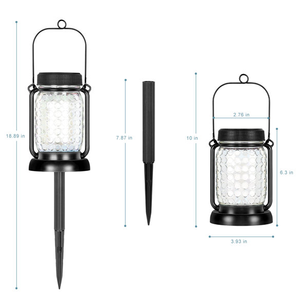 Haitral 18.89'' Solar Powered Integrated LED Color Changing Outdoor ...