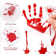 Red Barrel Studio® 128 Piece Clings Bloody Handprint Wall Decal Set ...