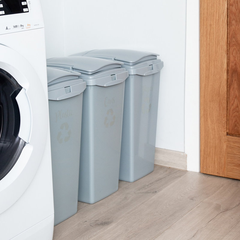 Addis Housewares Addis 3 Piece Set Recycling Trash Waste Utility ...