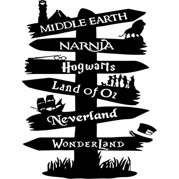 Design With Vinyl Neverland Wonderland Cartoon Character Wall Decal ...