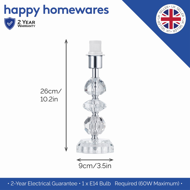 Happy Homewares 26Cm Chrome Table Lamp Base | Wayfair.co.uk