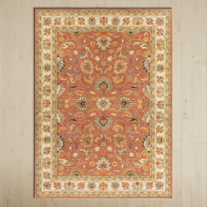 Birch Lane™ Arden Handmade Wool Orange Rug & Reviews | Wayfair