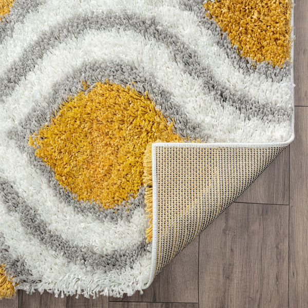 Wade Logan® Brooklington Performance Yellow/Gray/White Rug & Reviews ...