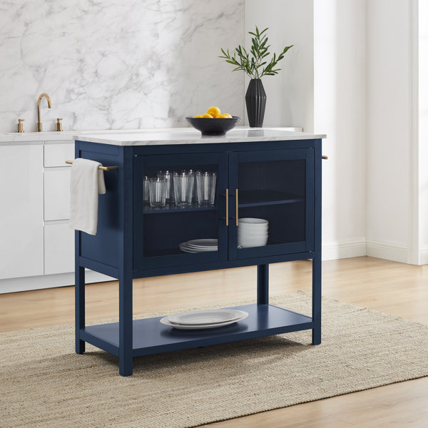 Lark Manor Alexander-Jay Marble Kitchen Island & Reviews | Wayfair