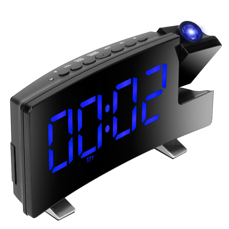 Wrought Studio Digital Electric Tabletop Clock with Alarm in Black ...