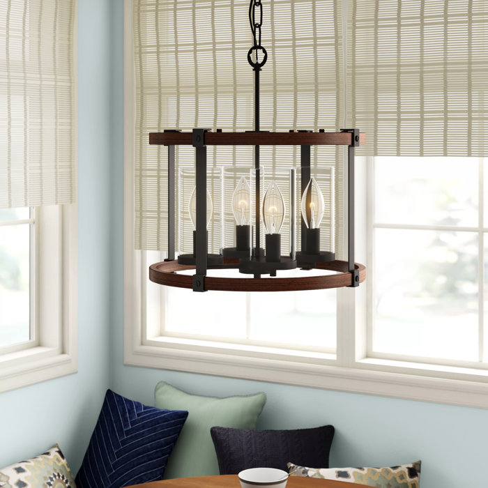 Union Rustic Fussell 4 - Light Dimmable Drum Chandelier & Reviews | Wayfair