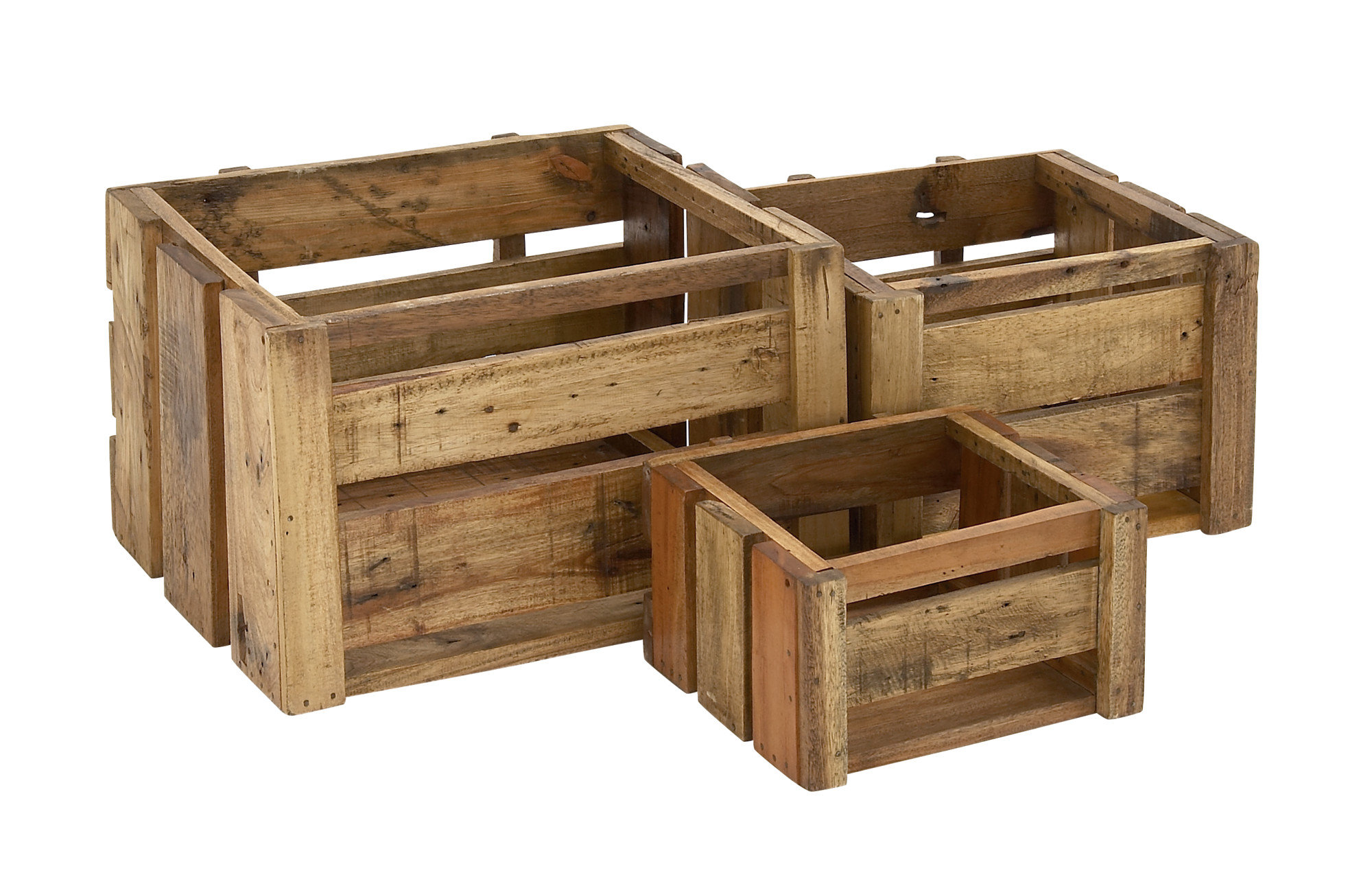 Sand & Stable 3 Piece Solid Wood Crate Set & Reviews | Wayfair