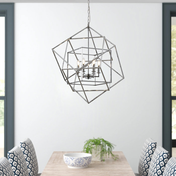 Ivy Bronx Ackland 6 - Light Caged Cubist Multifaceted Frame Interlock ...