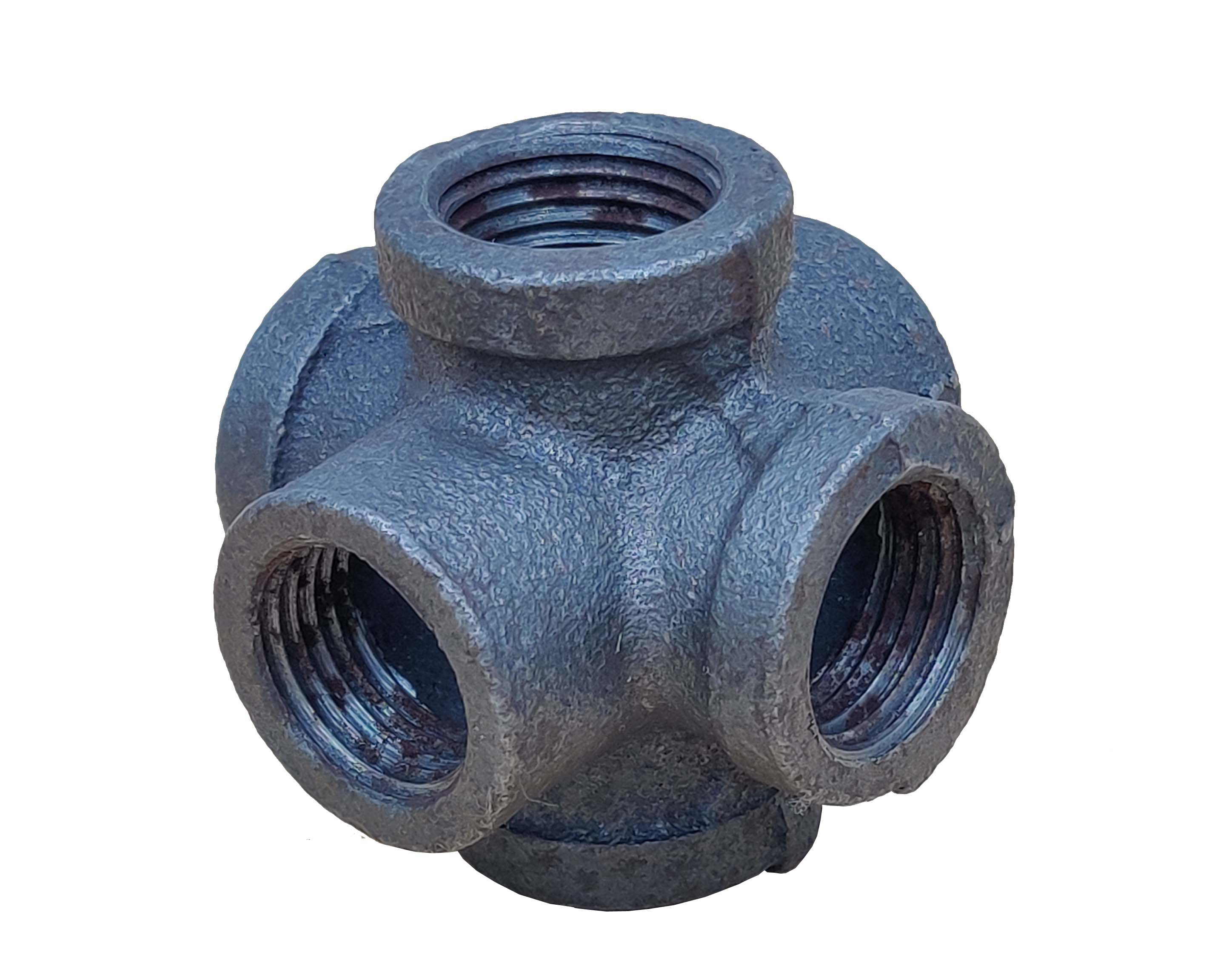 FixtureDisplays 1/2" Black Pipe 6-Way Connector With 4 Mounting Holes ...