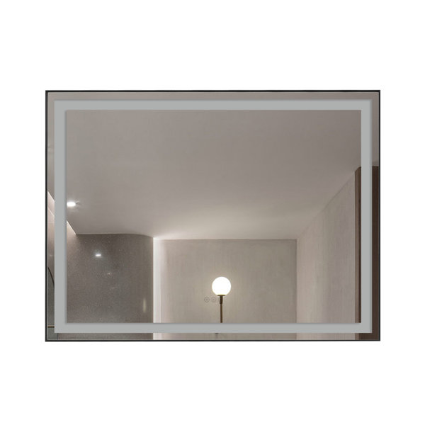 SMARTLET Rectangle LED Metal Wall Mirror | Wayfair