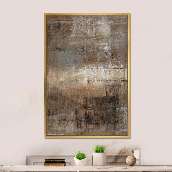 17 Stories Brown Meets Gray Abstract Art VII - Painting on Canvas | Wayfair