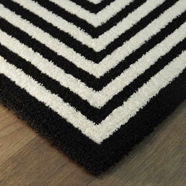 Corrigan Studio® Pangle Geometric Black/White Area Rug & Reviews | Wayfair
