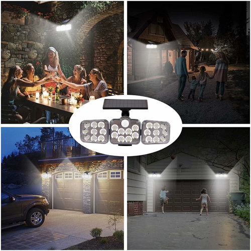 Arlmont & Co. Renae 138LED Dusk to Dawn Solar Outdoor Lights Waterproof ...