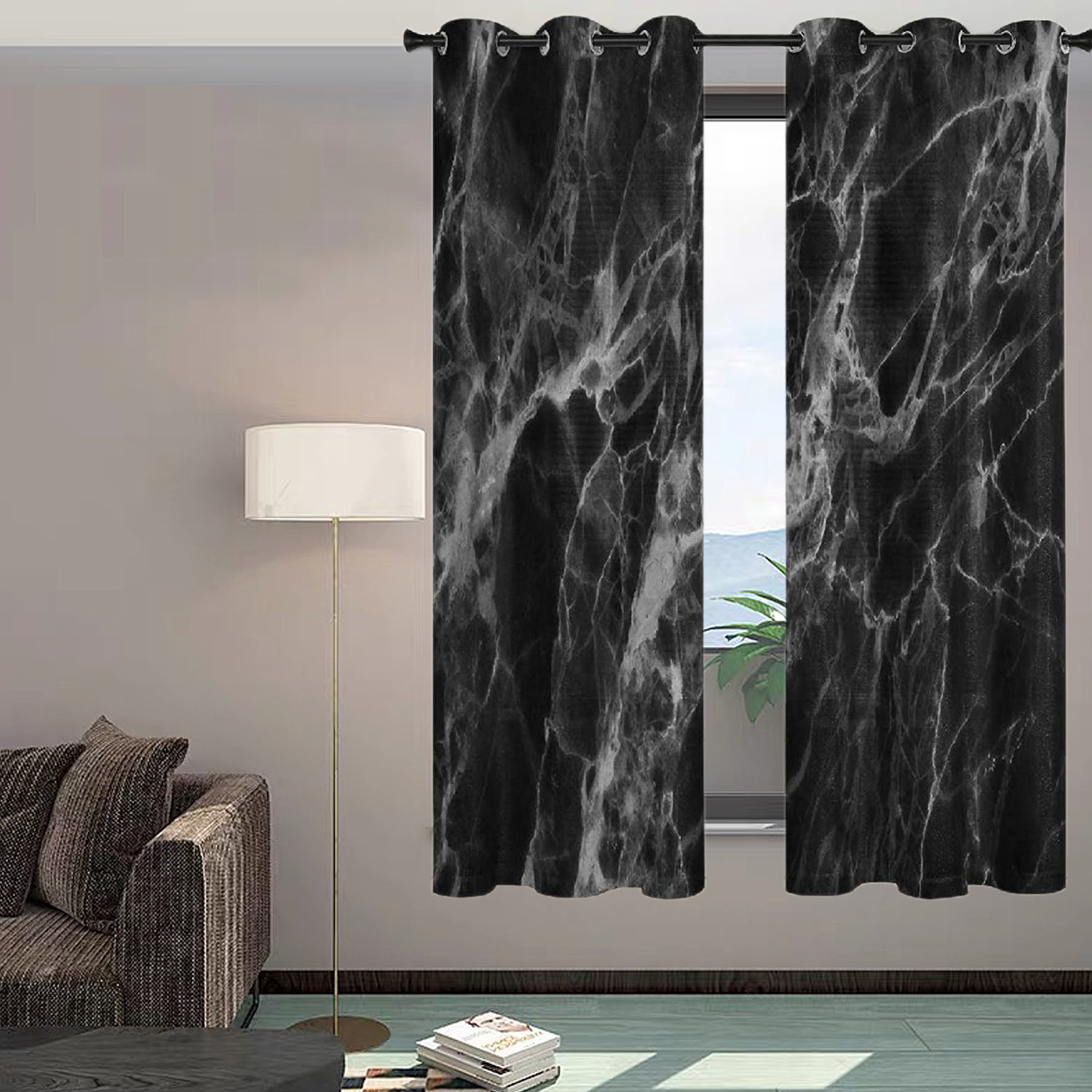 Frifoho Room Darkening Window Curtain Panels Polyester Room Darkening ...