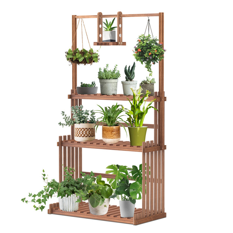 Arlmont & Co. Eliza-May Wood Weather Resistant Plant Stand | Wayfair